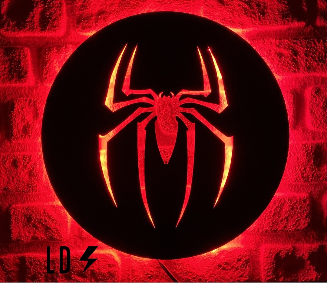 Spiderman Led Sign Spiderman Wall Decor Marvel Led Sign - Etsy