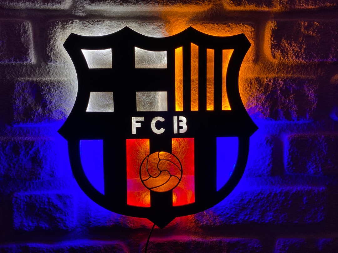 Barcelona FCB Logo Led Zeichen, FC Barcelona Wand Dekor, LaLiga Spanien ...
