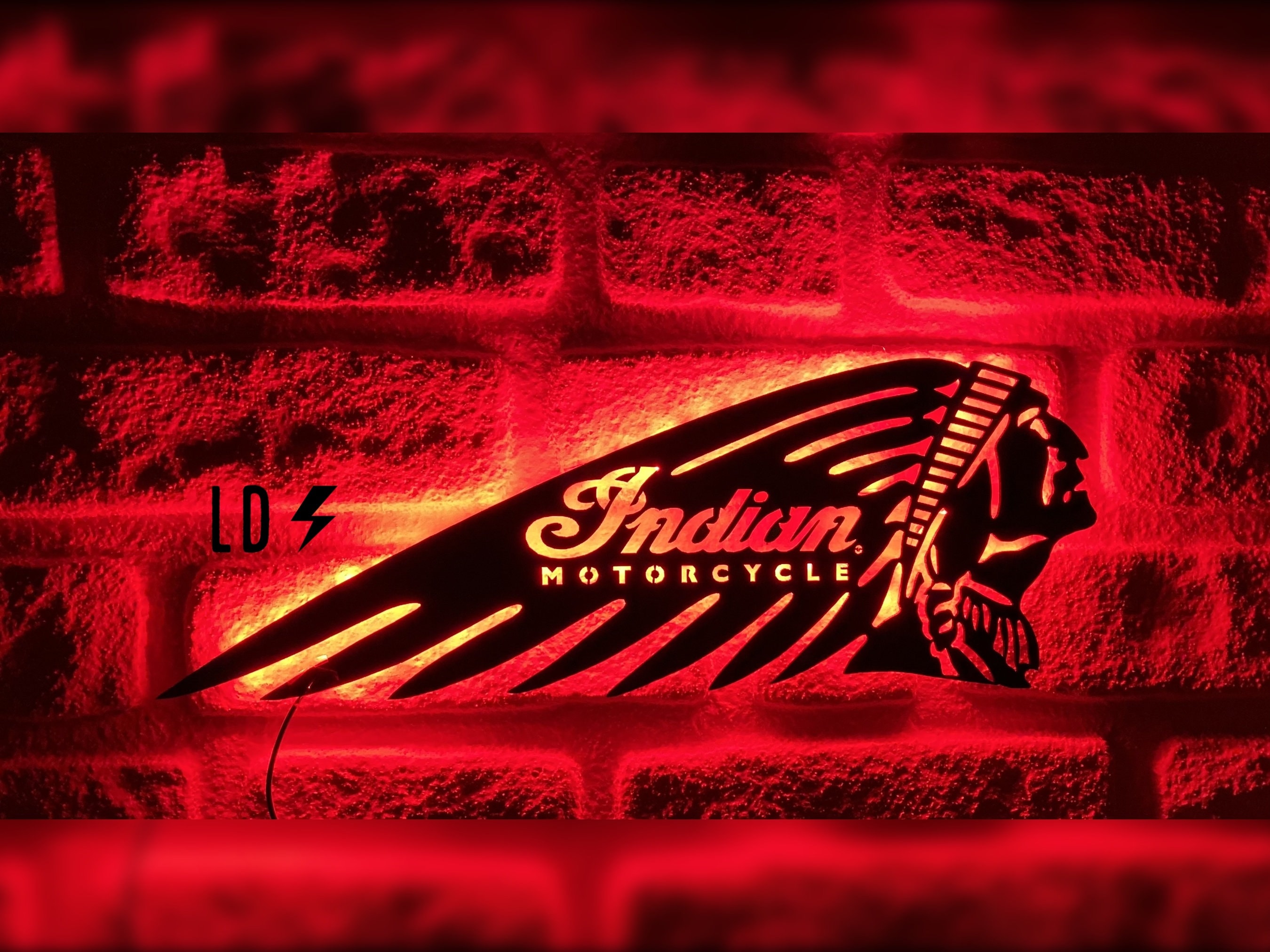 Indian Motorcycle Led Sign, Indian Motorcycle Fan, Indian Head ...