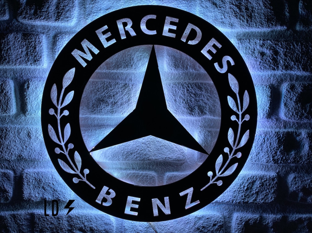 Mercedes Benz Led Sign, Neon Sign, Gift for Men, Garage Decor for ...