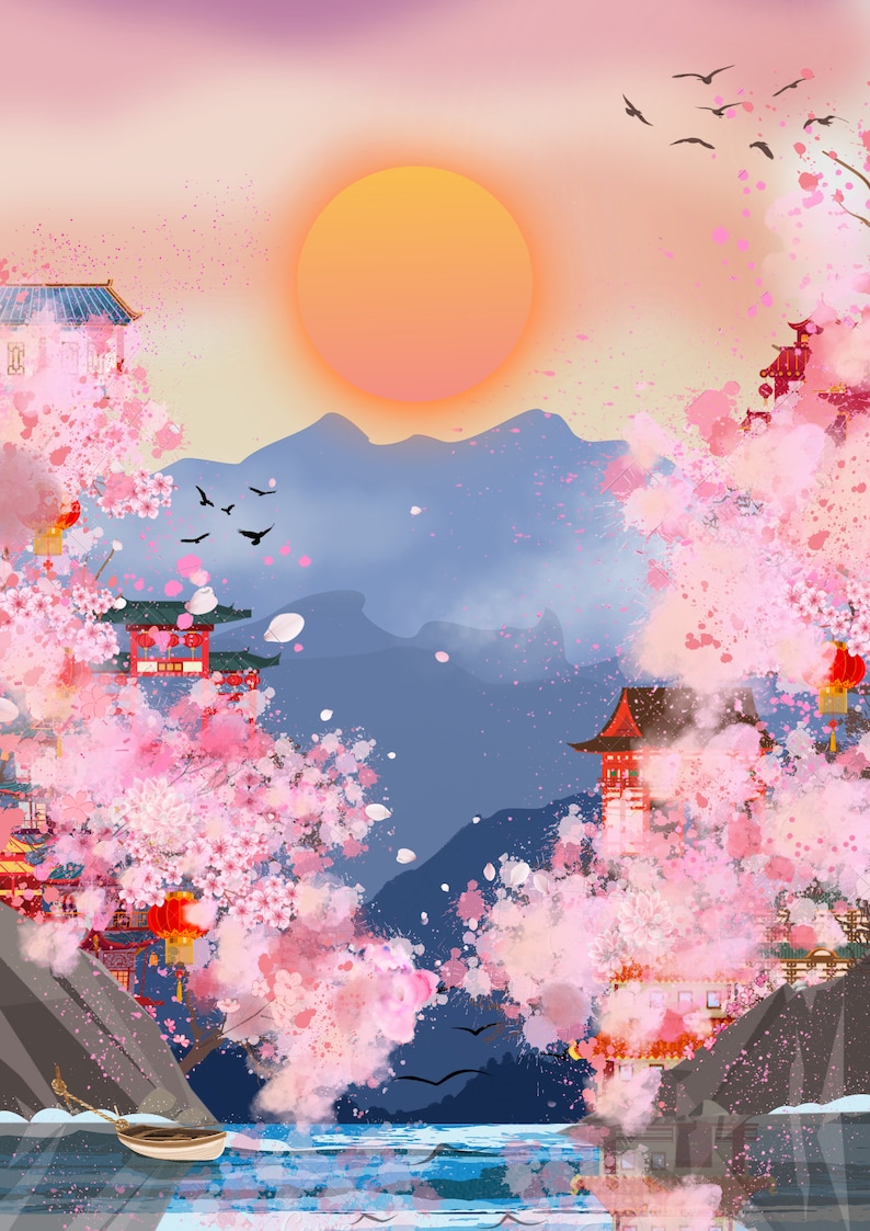 Printable Japan Cherry Blossom Poster - Etsy
