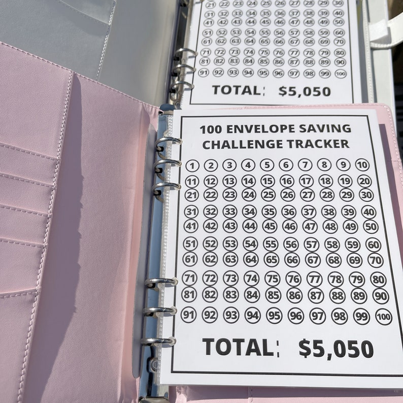 100 Envelope Challenge Binder, 100 Envelopes Money Saving Challenge ... 100 Envelope Challenge Binder, 100 Envelopes Money Saving Challenge ...