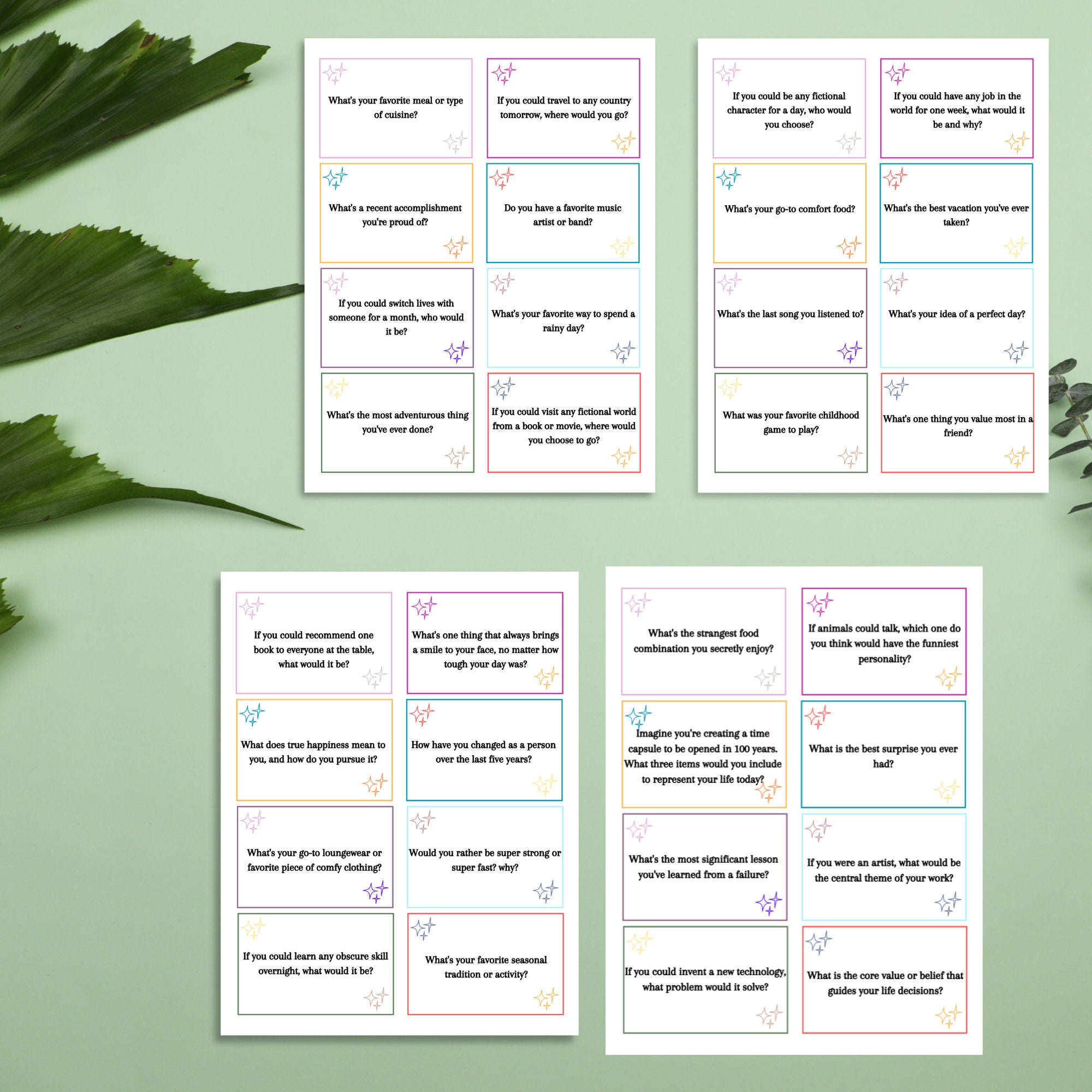 Conversation Starter Printable Conversation Cards Icebreaker - Etsy
