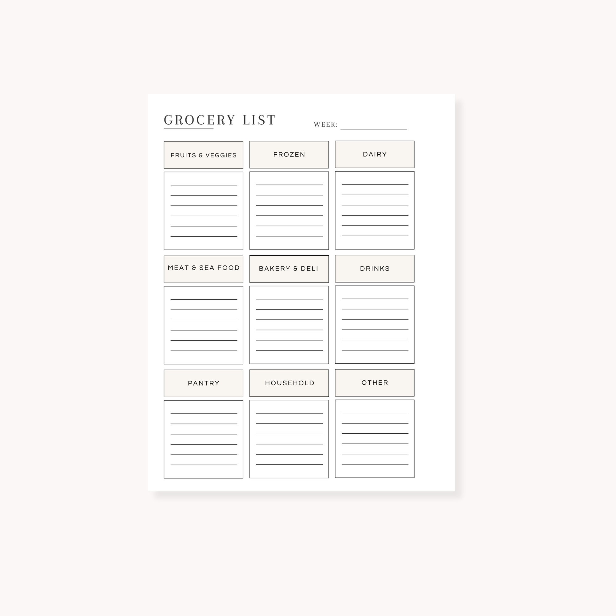 Daily Menu Planner Grocery List Sheets Printable Meal - Etsy