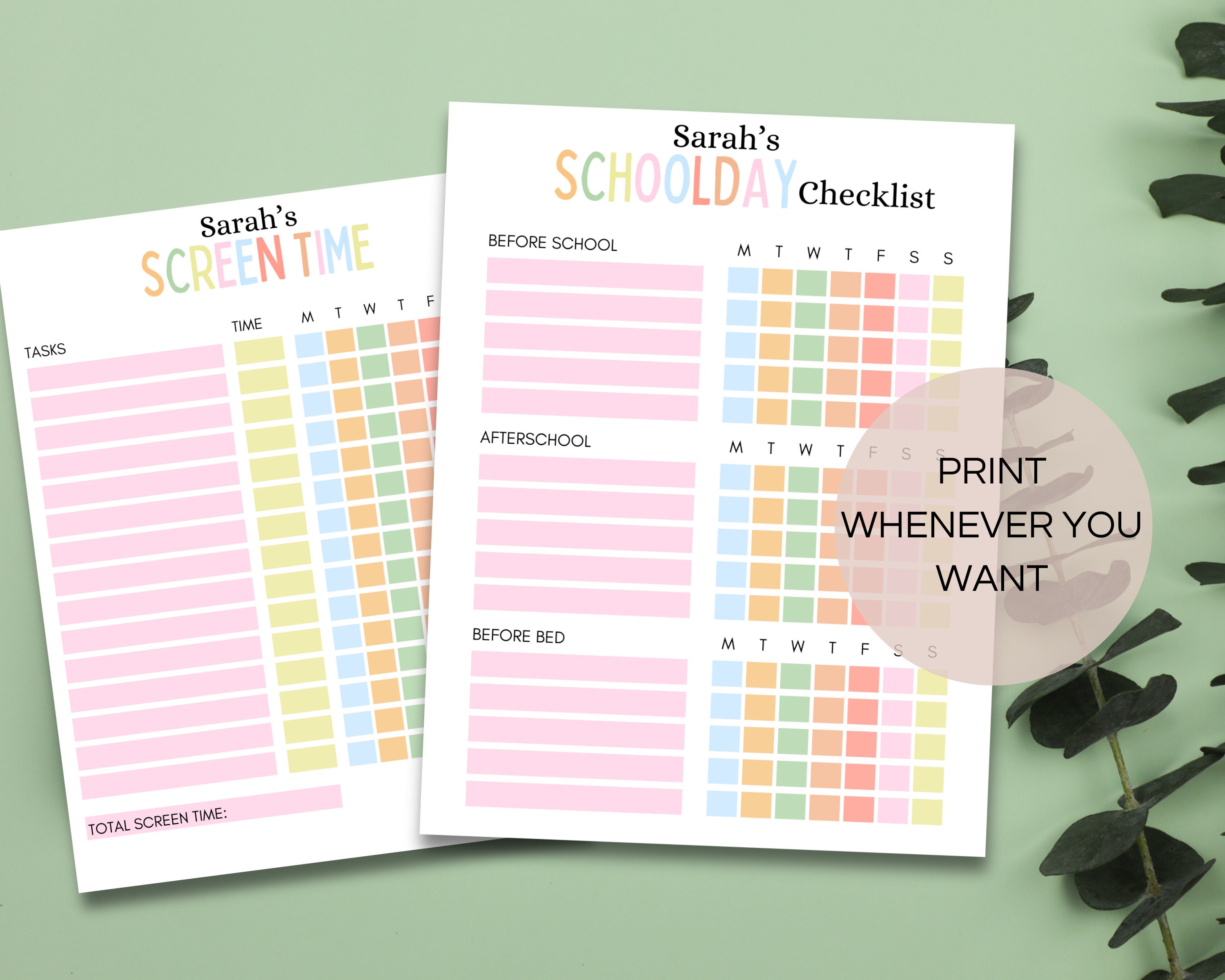 Editable Chore Chart Bundle, Behavior Consequence Printable, Daily ...