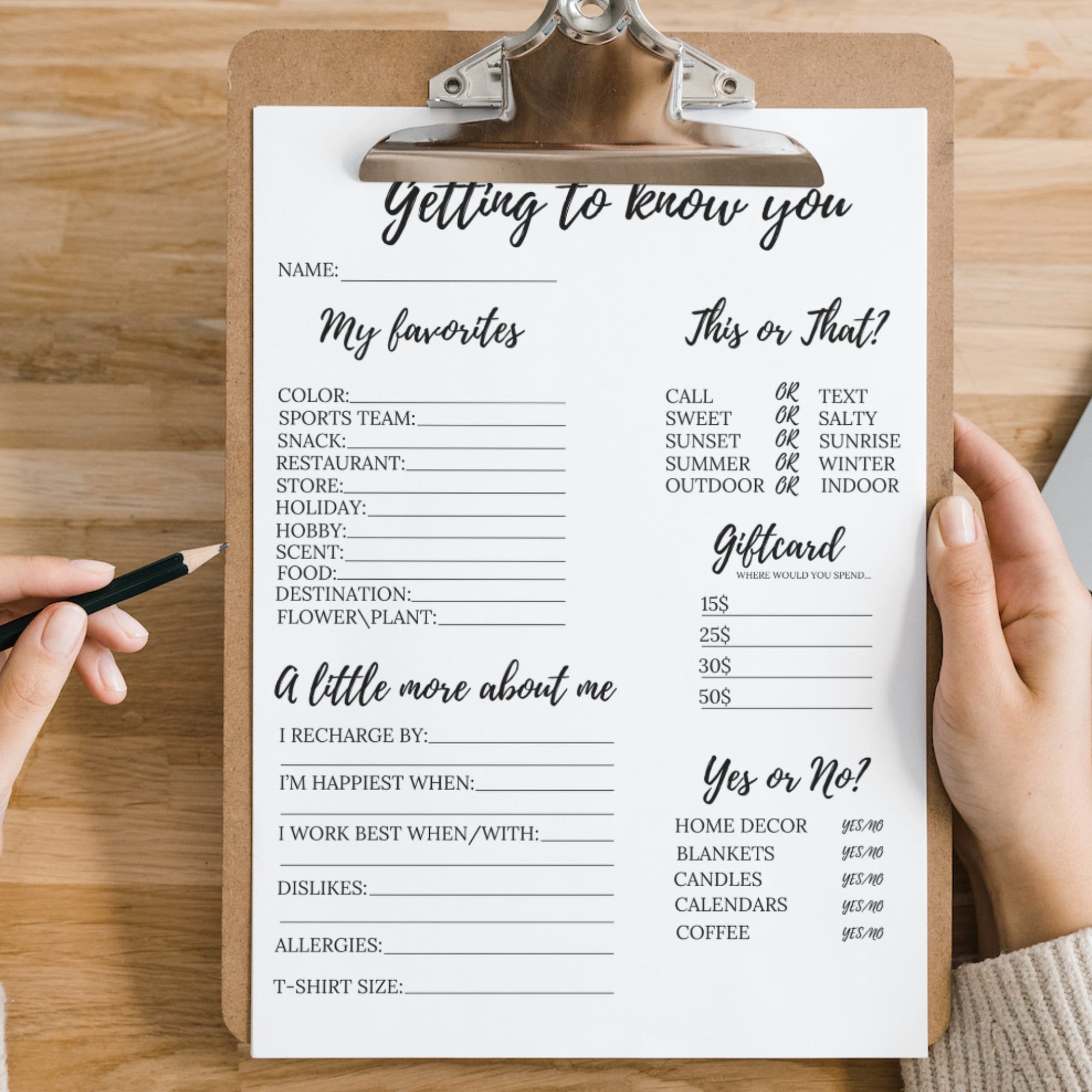 Getting to Know Staff Printable, Coworker Questionnaire, Employee ...