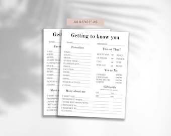 Getting to Know Staff Printable, Coworker Questionnaire, Employee ...
