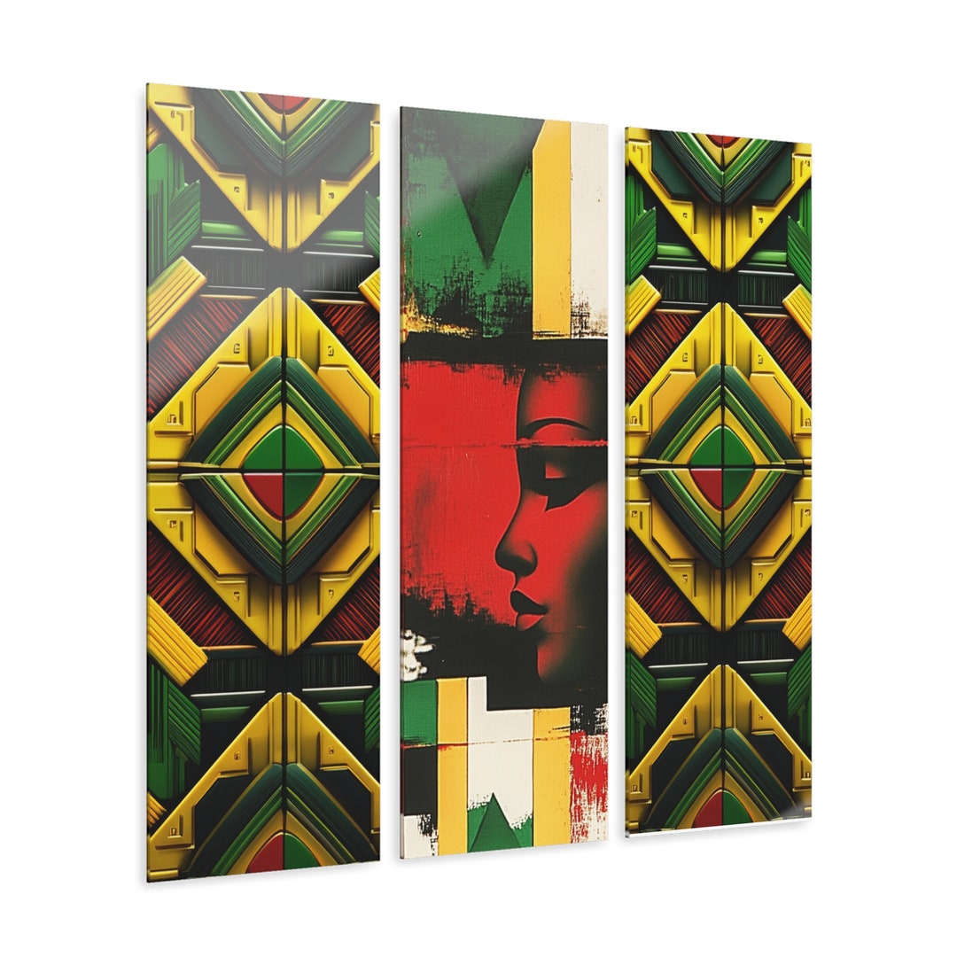 Sub-saharan Mirage Afrocentric Wall Art Acrylic Prints triptych - Etsy