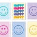 Preppy Smiley Faces Wall Art Set of 6 - Digital Download Print, Preppy ...