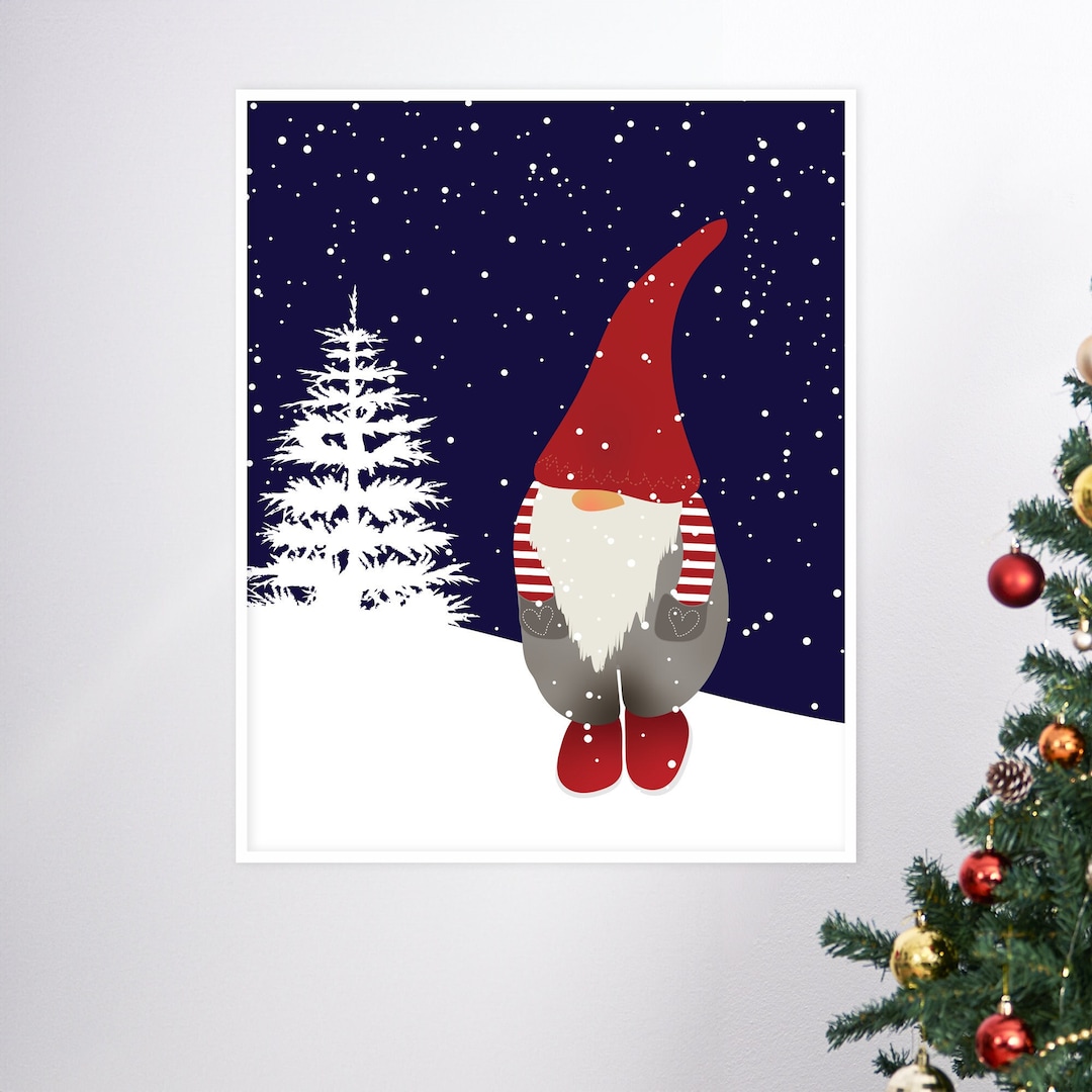 Christmas Gnome Wall Art, Christmas Wall Art, Gnome, Christmas, Gnome ...