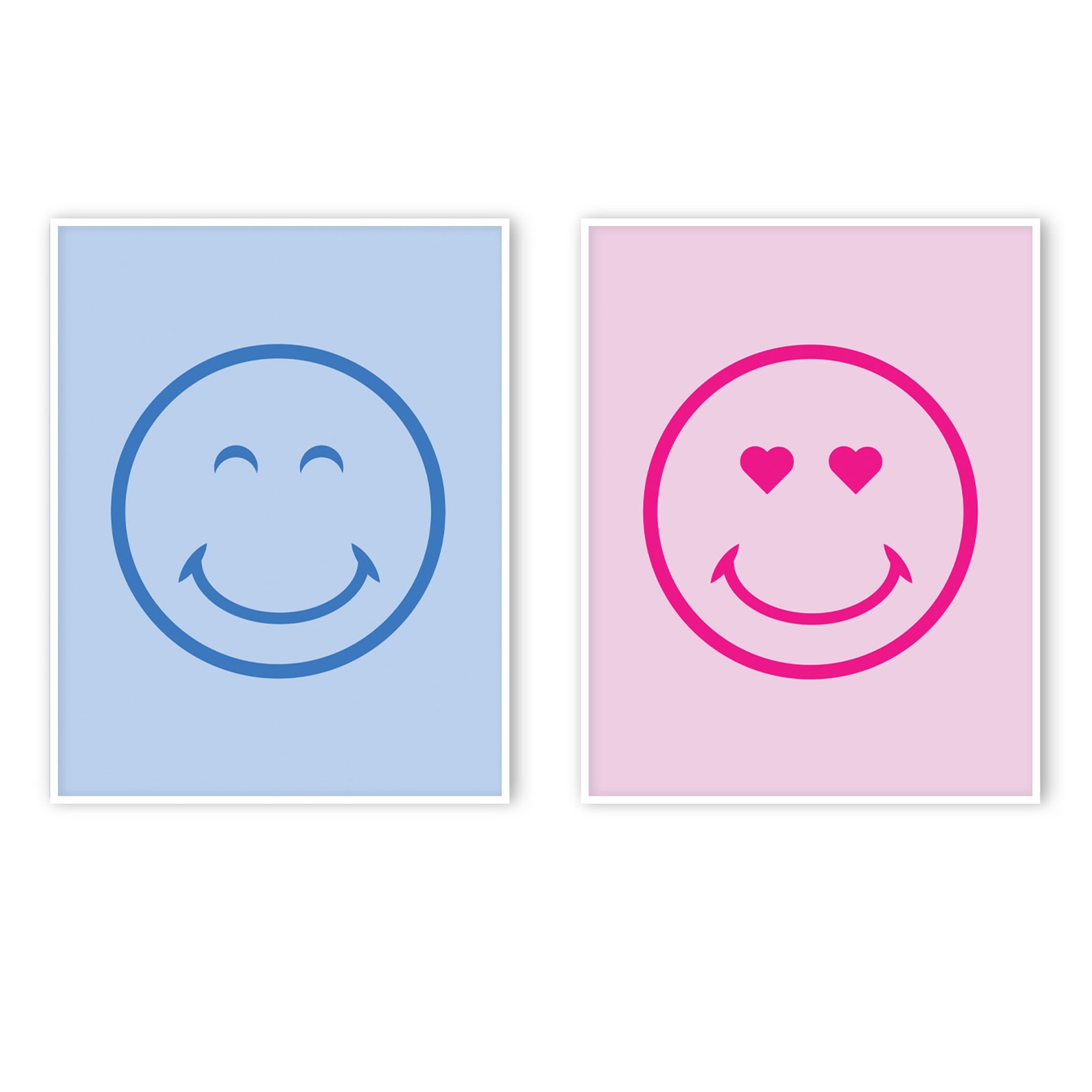 Preppy Smiley Faces Wall Art Set of 6 - Digital Download Print, Preppy ...