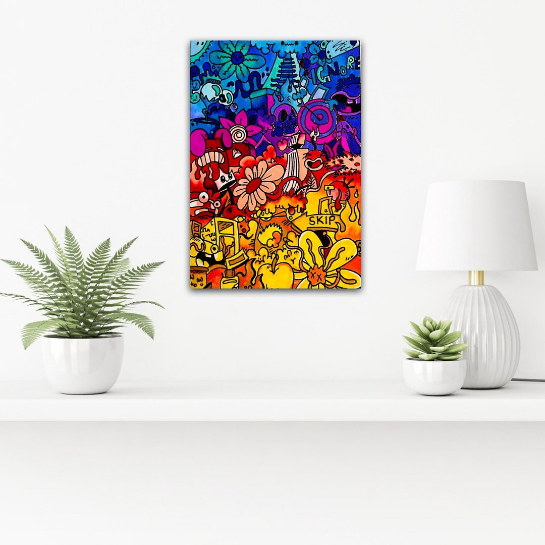 Printable Multicolor Doodle Art Modern Doodle Art - Etsy