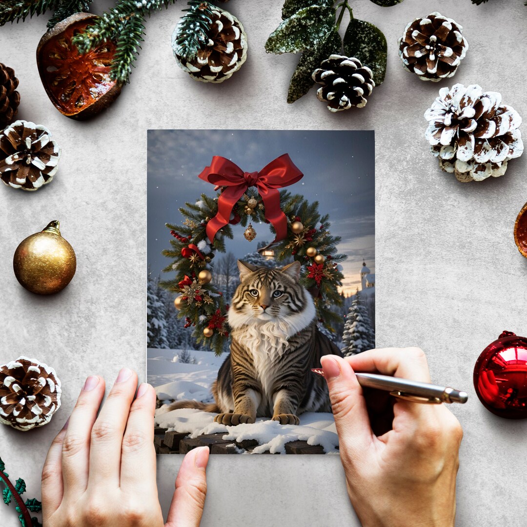 Advent Cat Sits in Front of Advent Wreath - Etsy