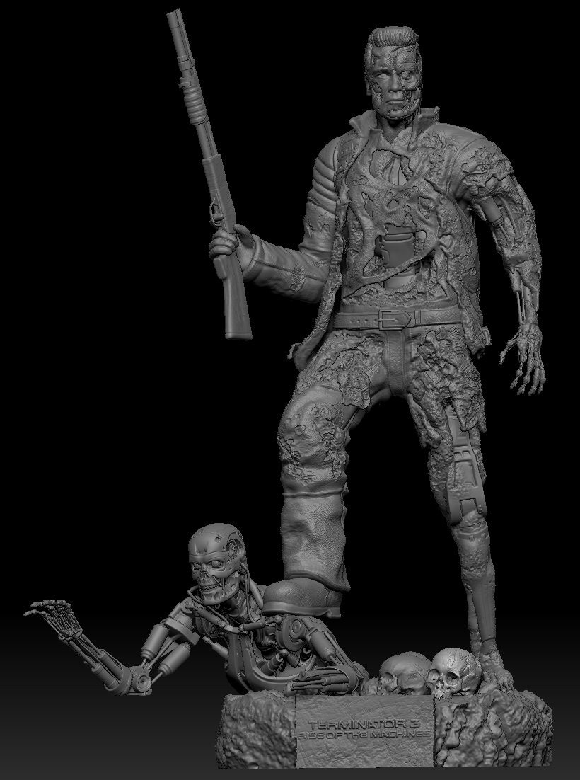 Terminator 3 T-800 3D Resin Model Kit Statue - Etsy