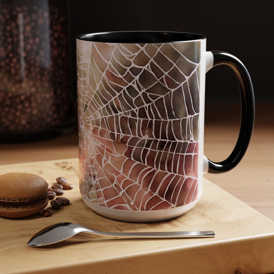 Spider Web Coffee Cup, Fall Coffee Mug, 15 Oz Tea Cup, Pretty Halloween ...