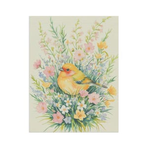 Vintage Yellow Bird Garden Flag, Goldfinch Warbler Home Decor ...