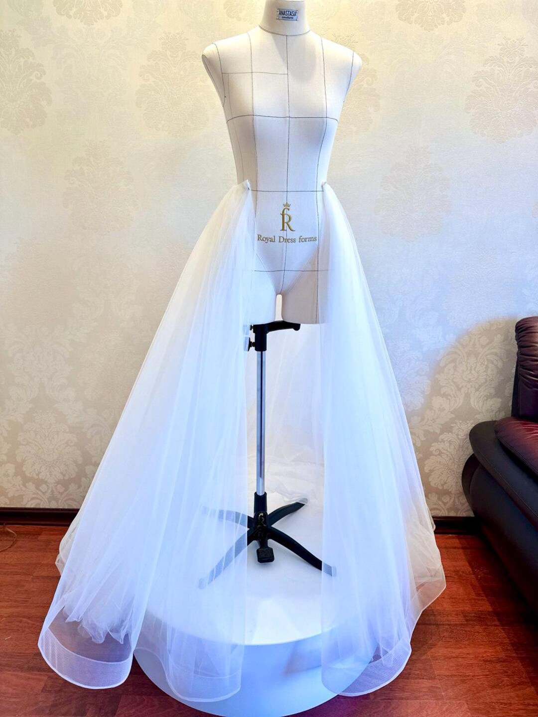 Custom Detachable Overskirt, Bridal Sheer Attachable Train, Wedding ...
