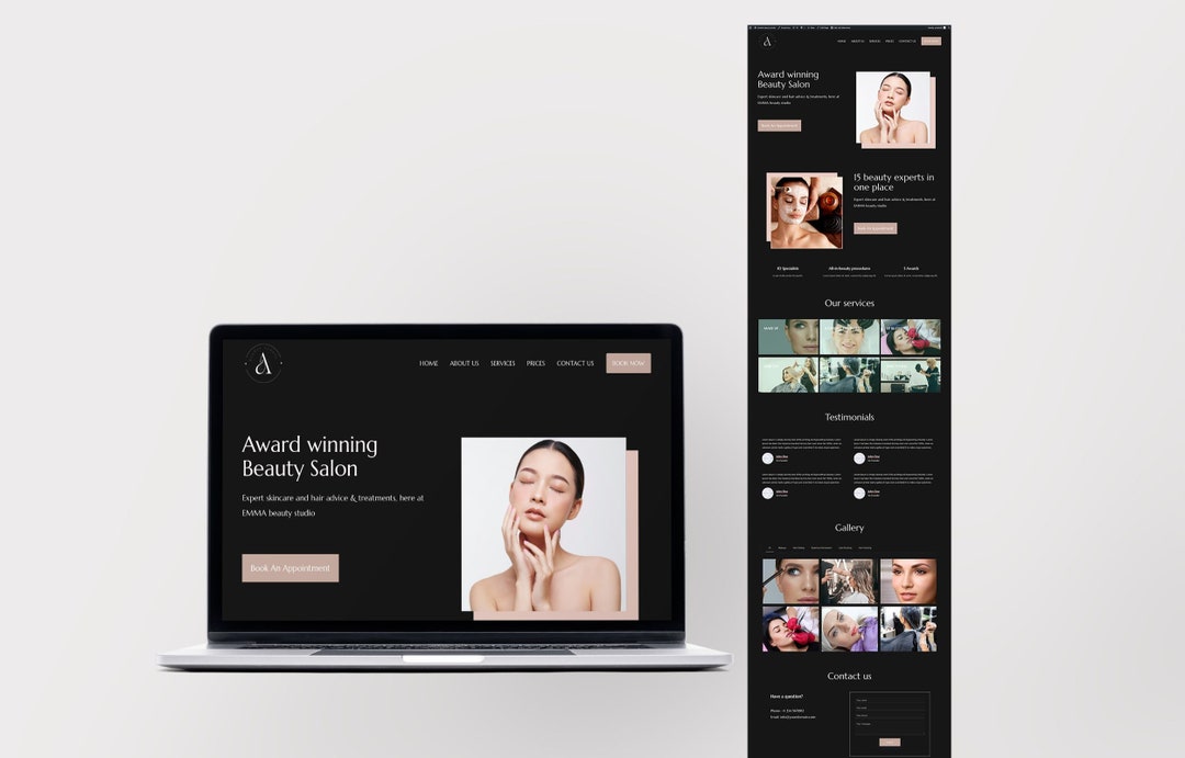 Beauty Salon Website Template Beauty Web Design Wordpress Website Template for Beautician Ready ...