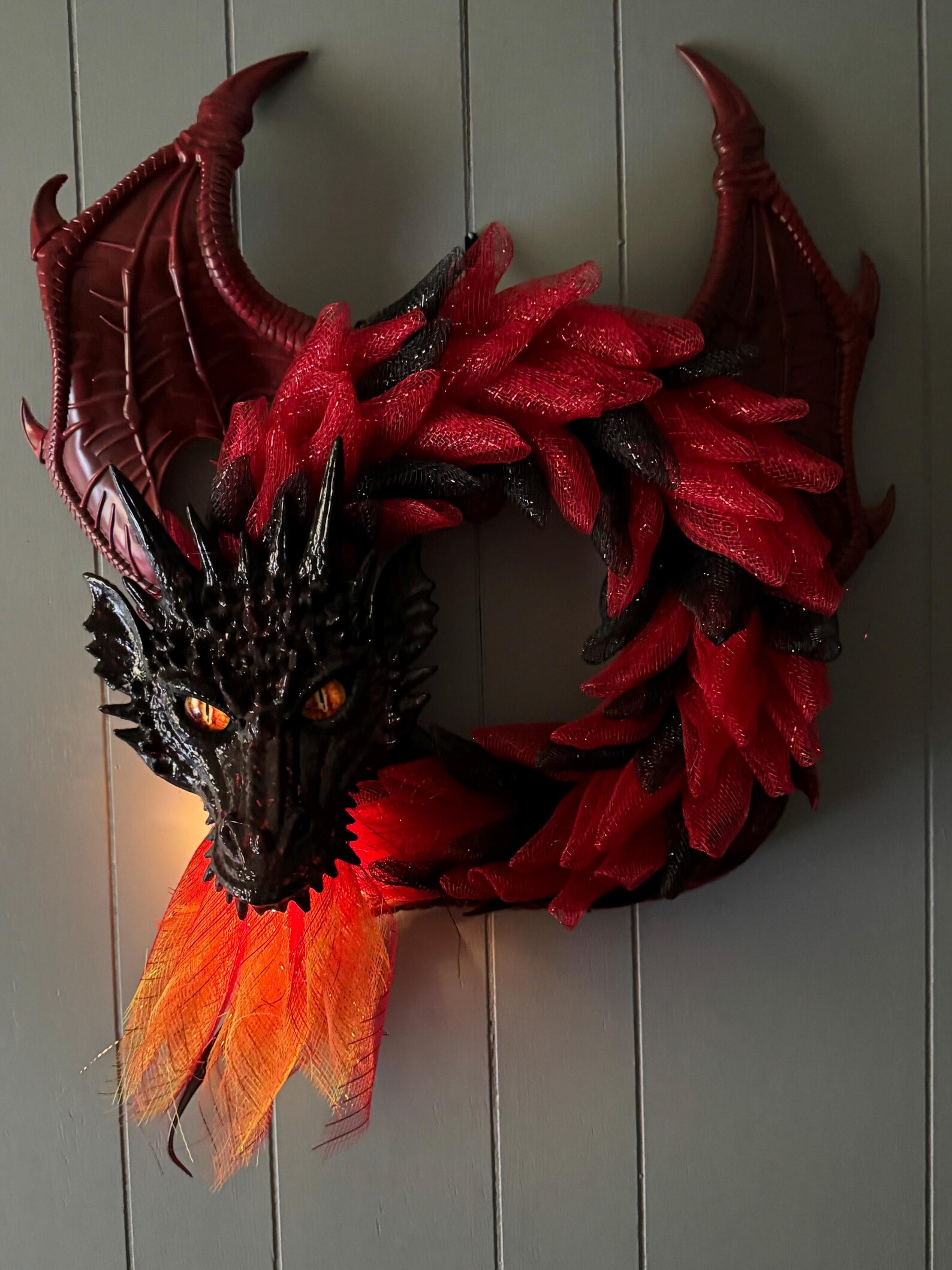 Dragon Wreath red Dragon - Etsy