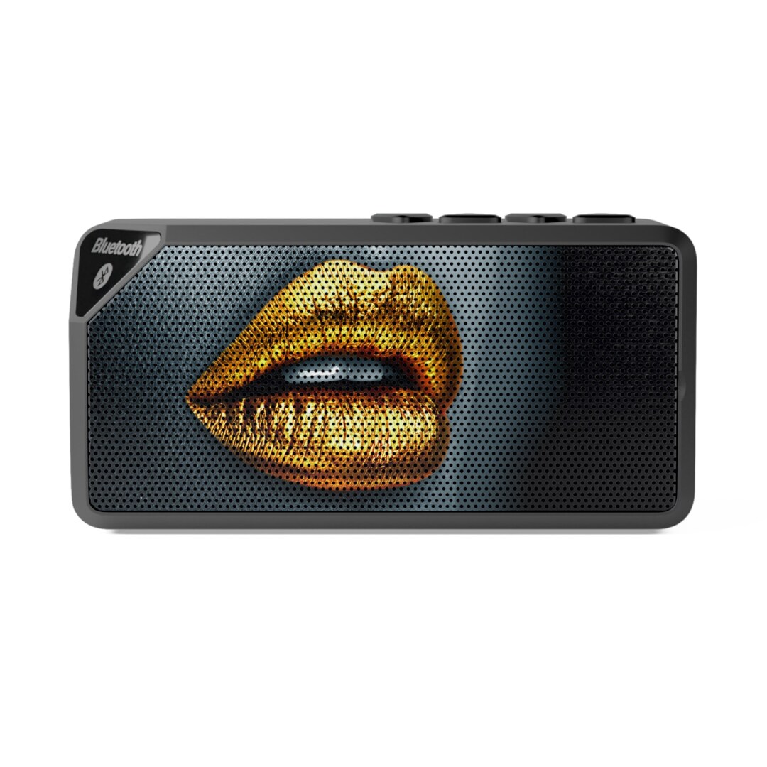 Golden Lipstick Jabba Bluetooth Speaker - Stylish Gold Lips Wireless ...