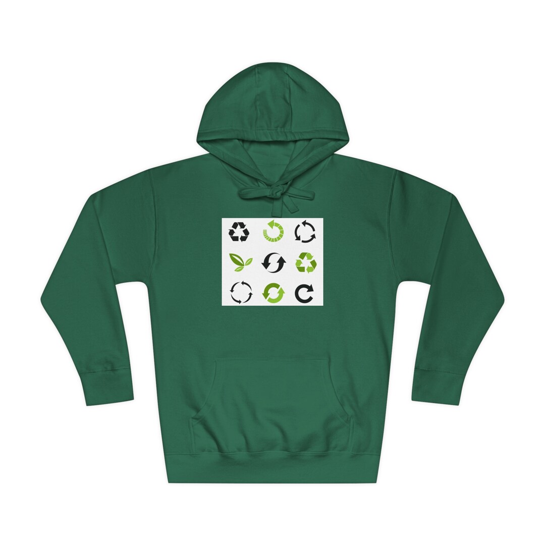 Recycle Reduce Reuse Symbols Unisex Fleece Hoodie – Eco-friendly & Cozy ...