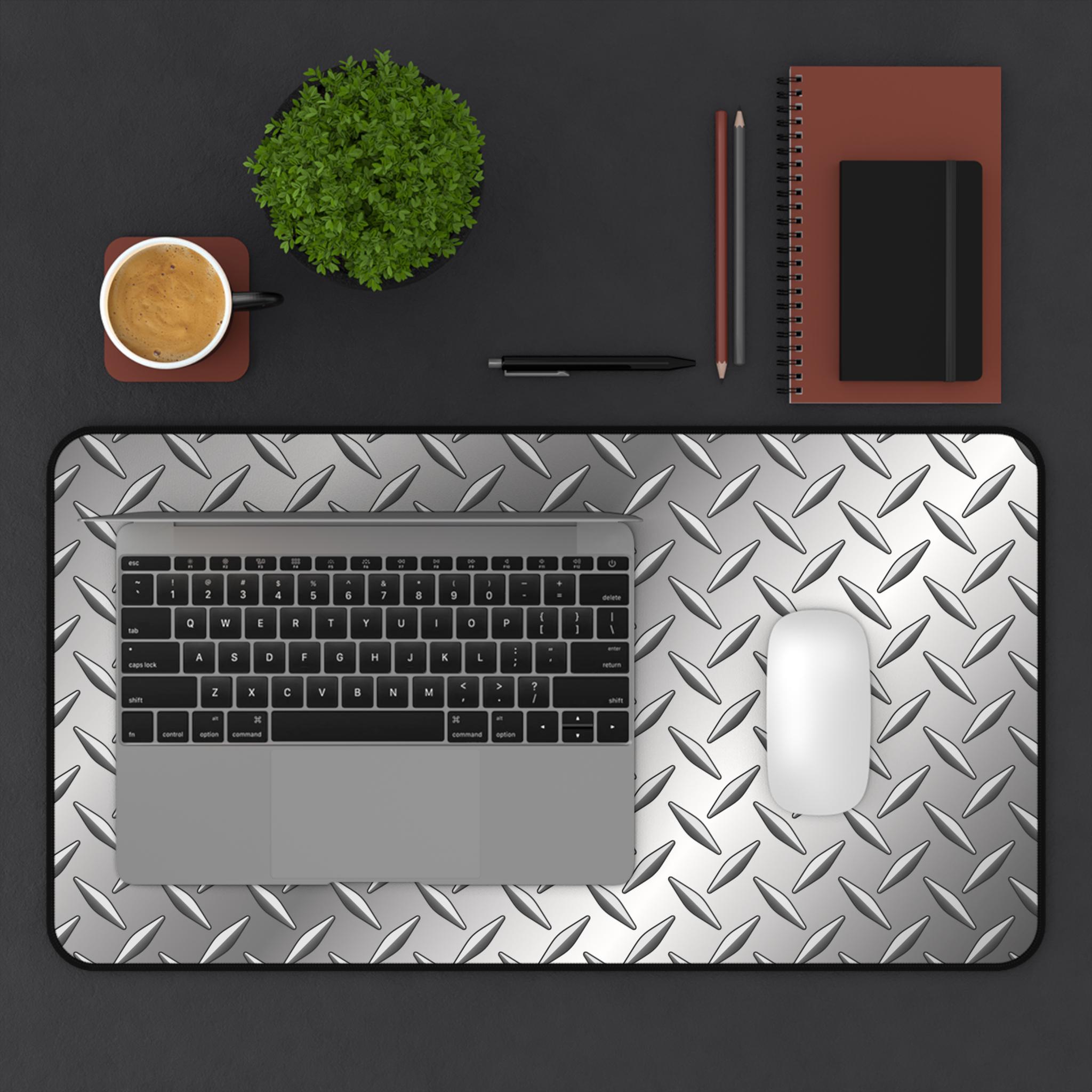 Diamond Steel Plate Design Desk Mat | Industrial-style Desk Accessory ...