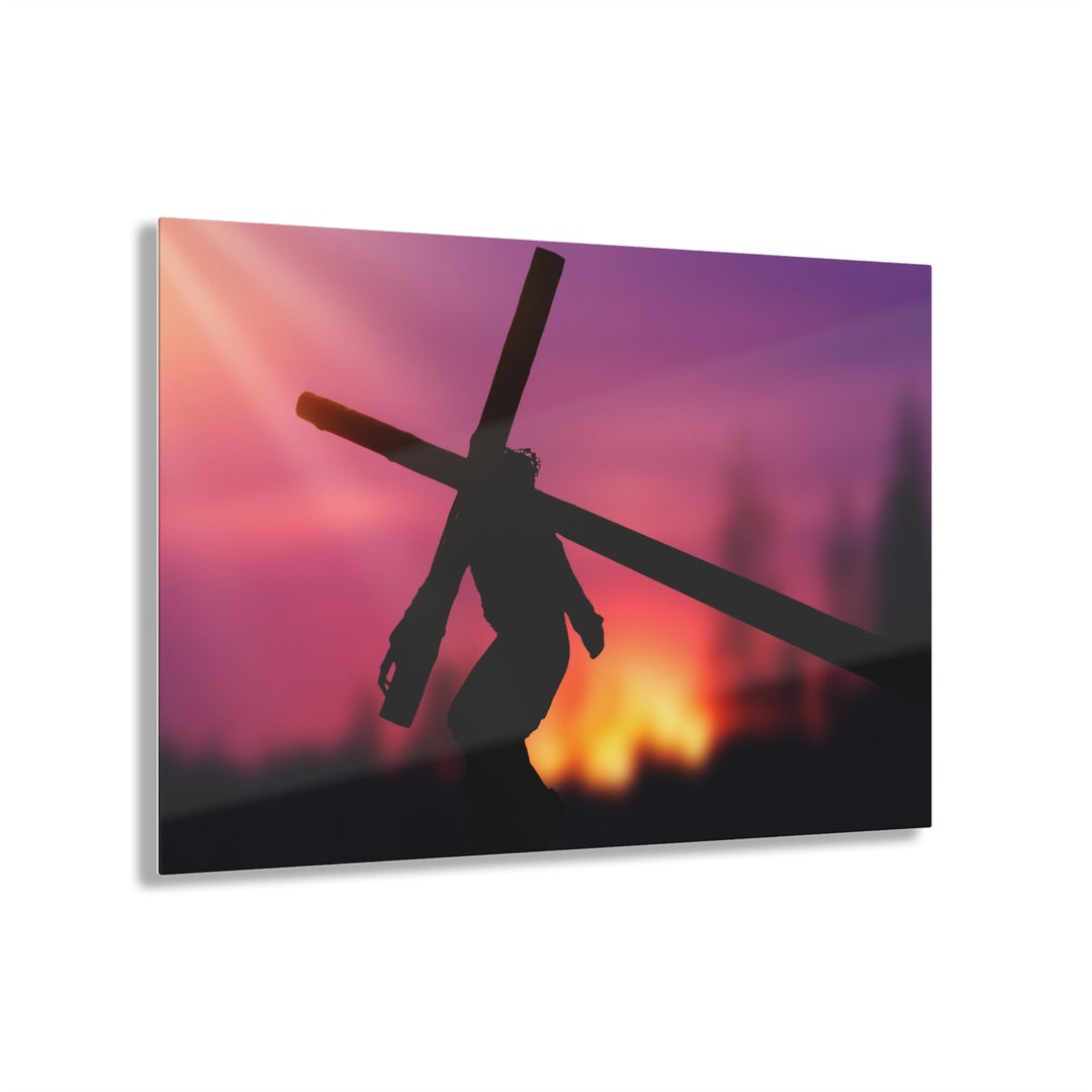 Jesus Carrying Cross on Good Friday Acrylic Print | Inspirational ...