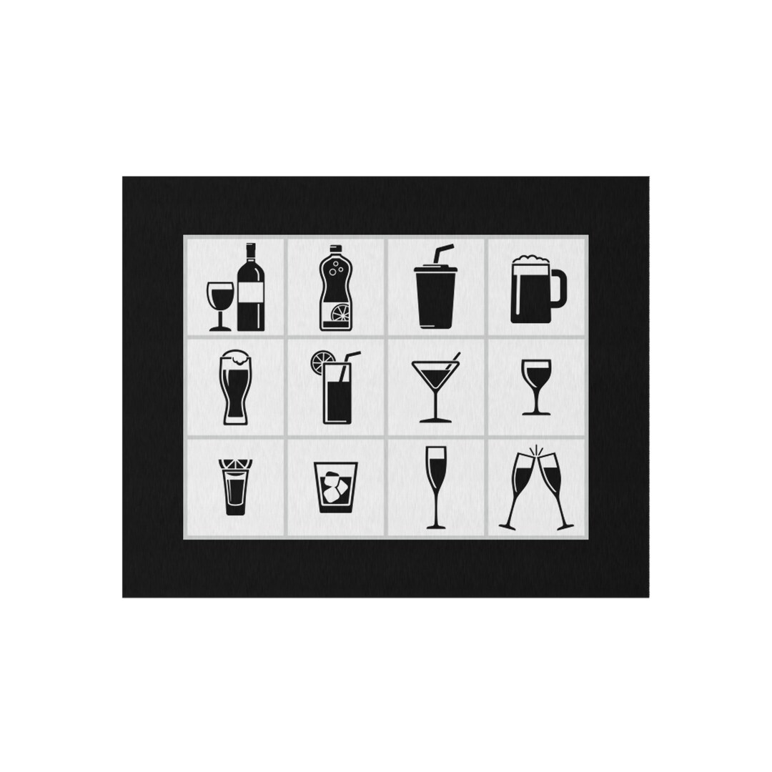 Cocktail Alcohol Time Outdoor Bar Rug - Stylish and Durable Patio Decor ...