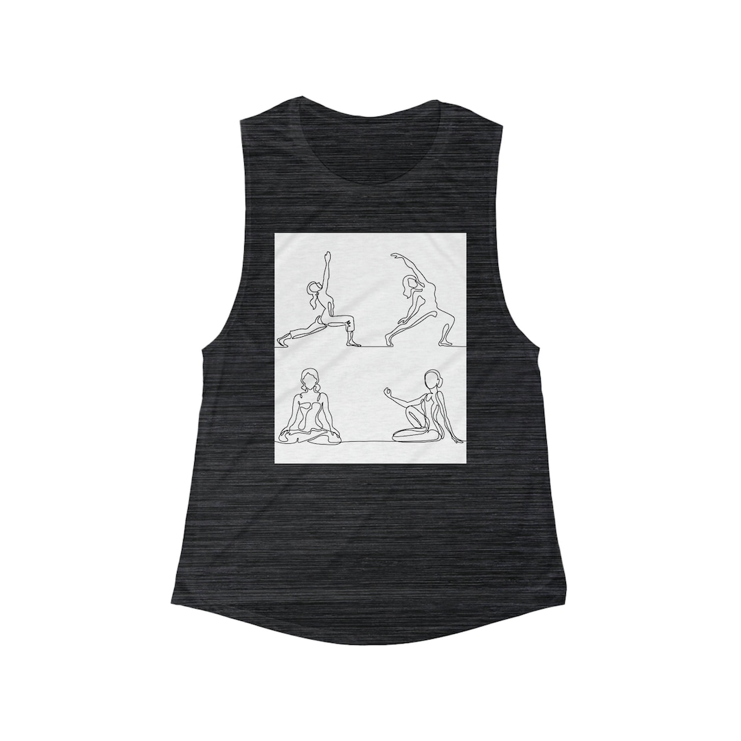 Yoga Pose One Line Illustration Women's Flowy Scoop Muscle Tank - Etsy