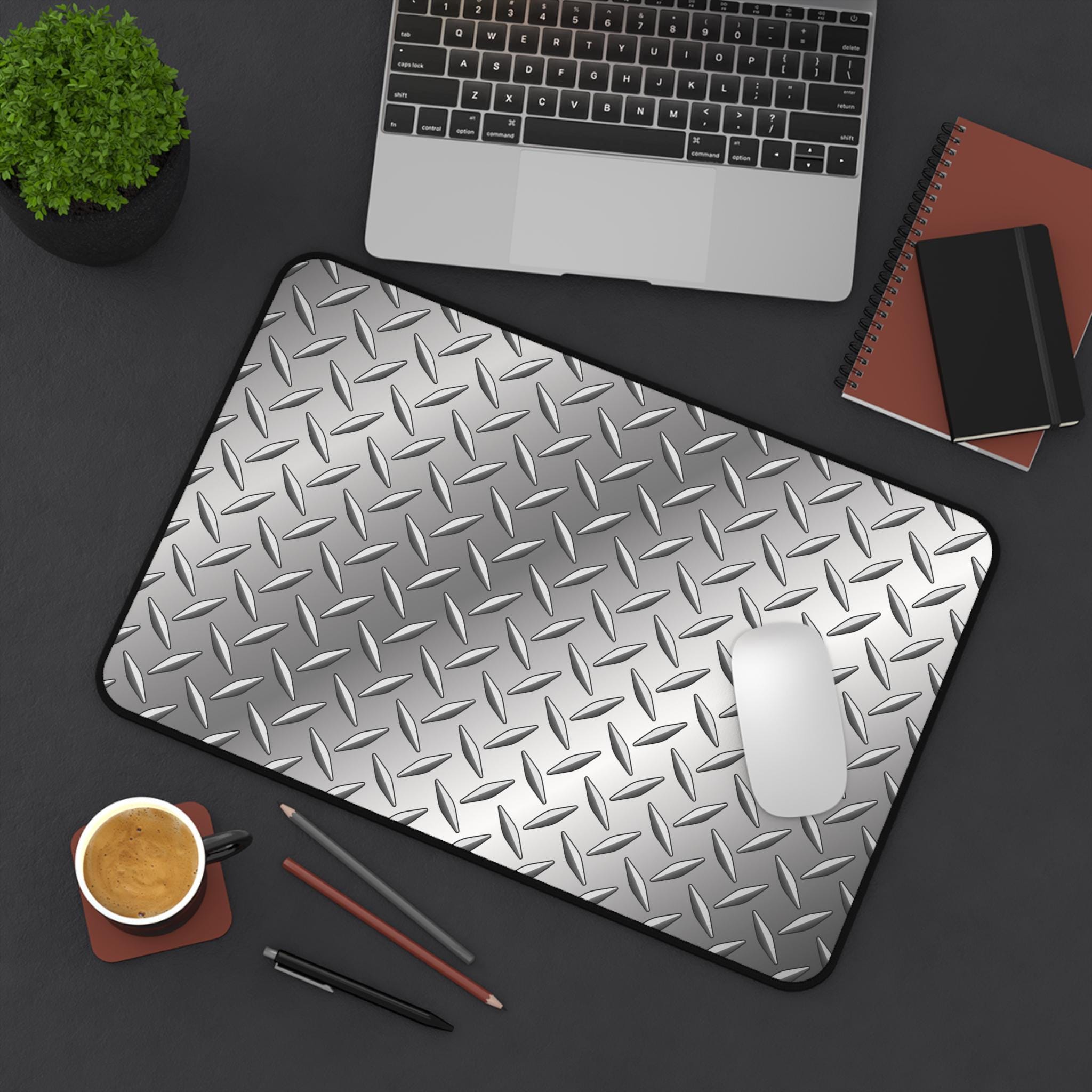 Diamond Steel Plate Design Desk Mat | Industrial-style Desk Accessory ...