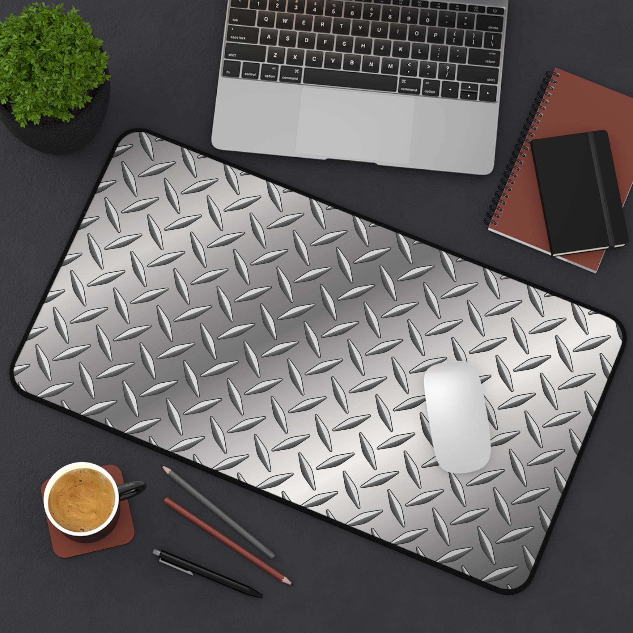 Diamond Steel Plate Design Desk Mat | Industrial-style Desk Accessory ...