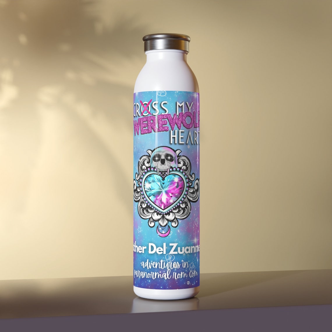 Cross My Werewolf Heart Slim Water Bottle - Etsy