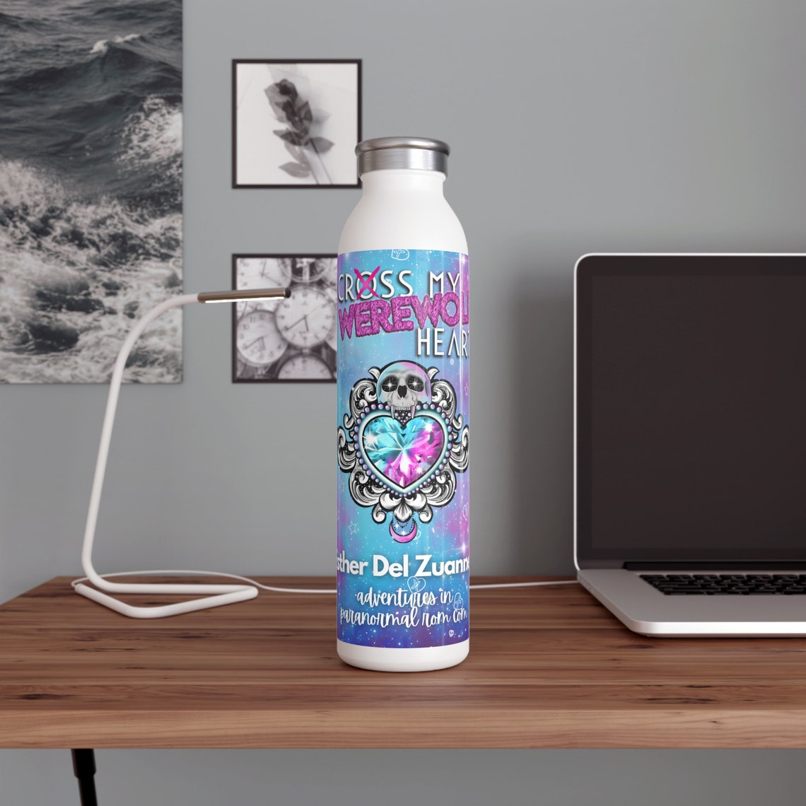 Cross My Werewolf Heart Slim Water Bottle - Etsy