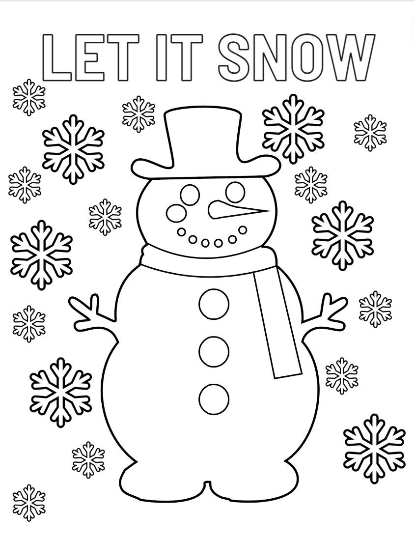 Snowman Coloring Page (printable) - Etsy