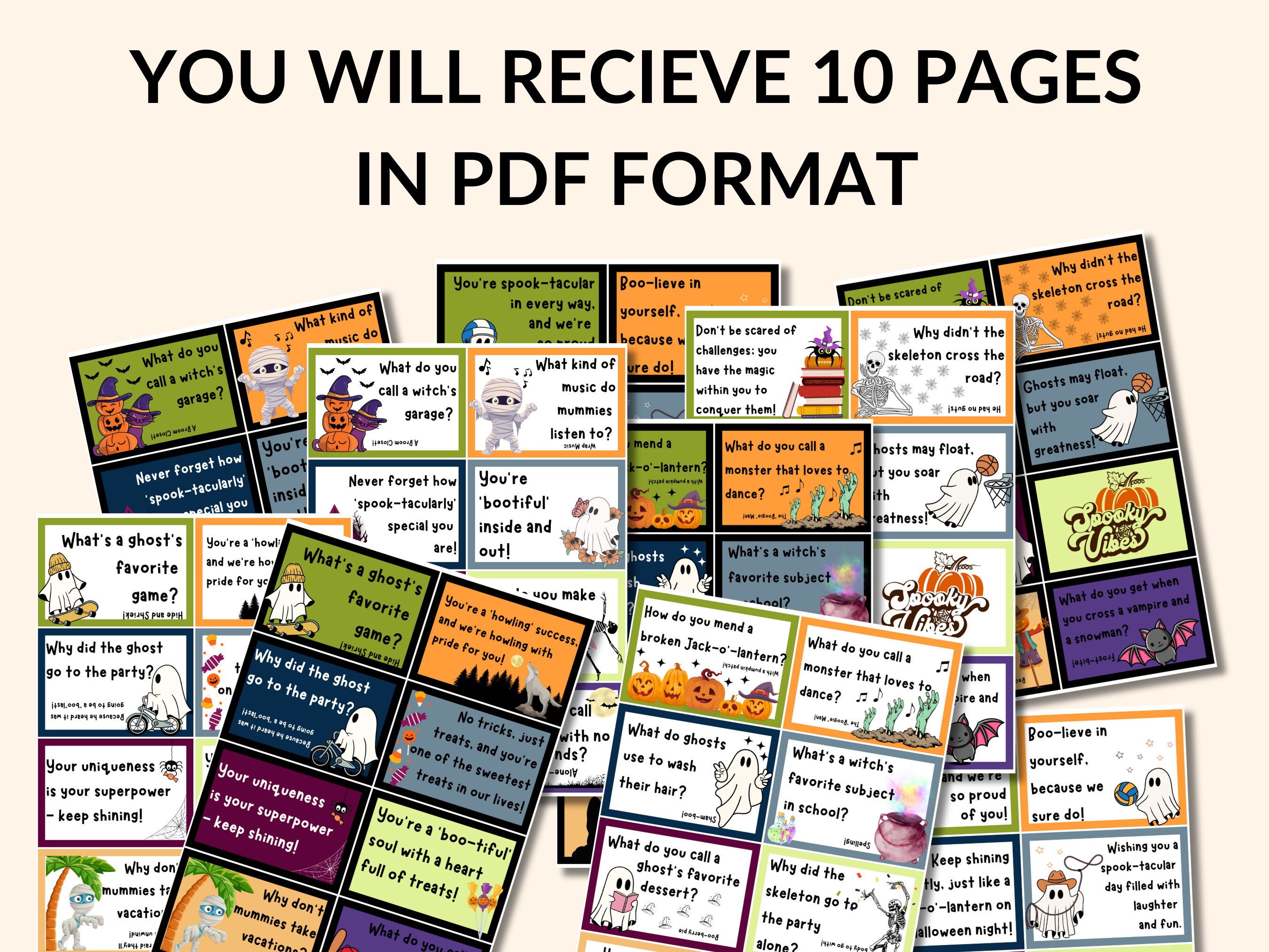 Halloween Lunch Box Notes | Lunch Kit Notes Halloween | Spooky Jokes ...