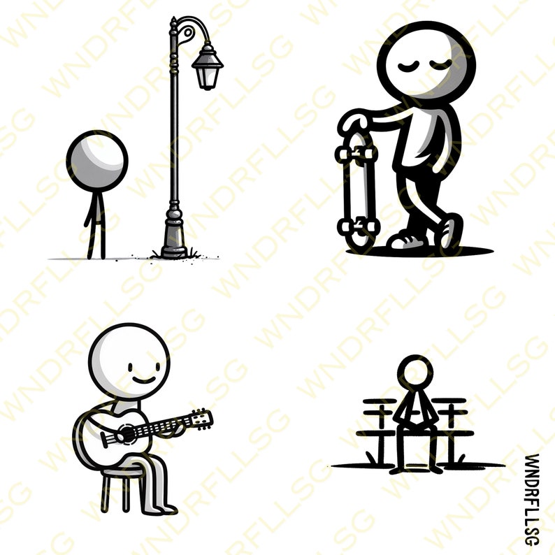 10 Stickman Design, Funny Stickman Bundle, Stick Figure Png, Stick Man ...