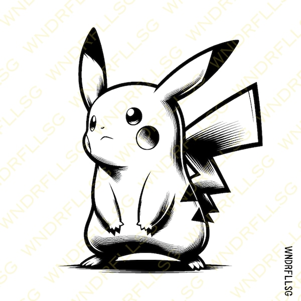 Pikachu Outline - Etsy