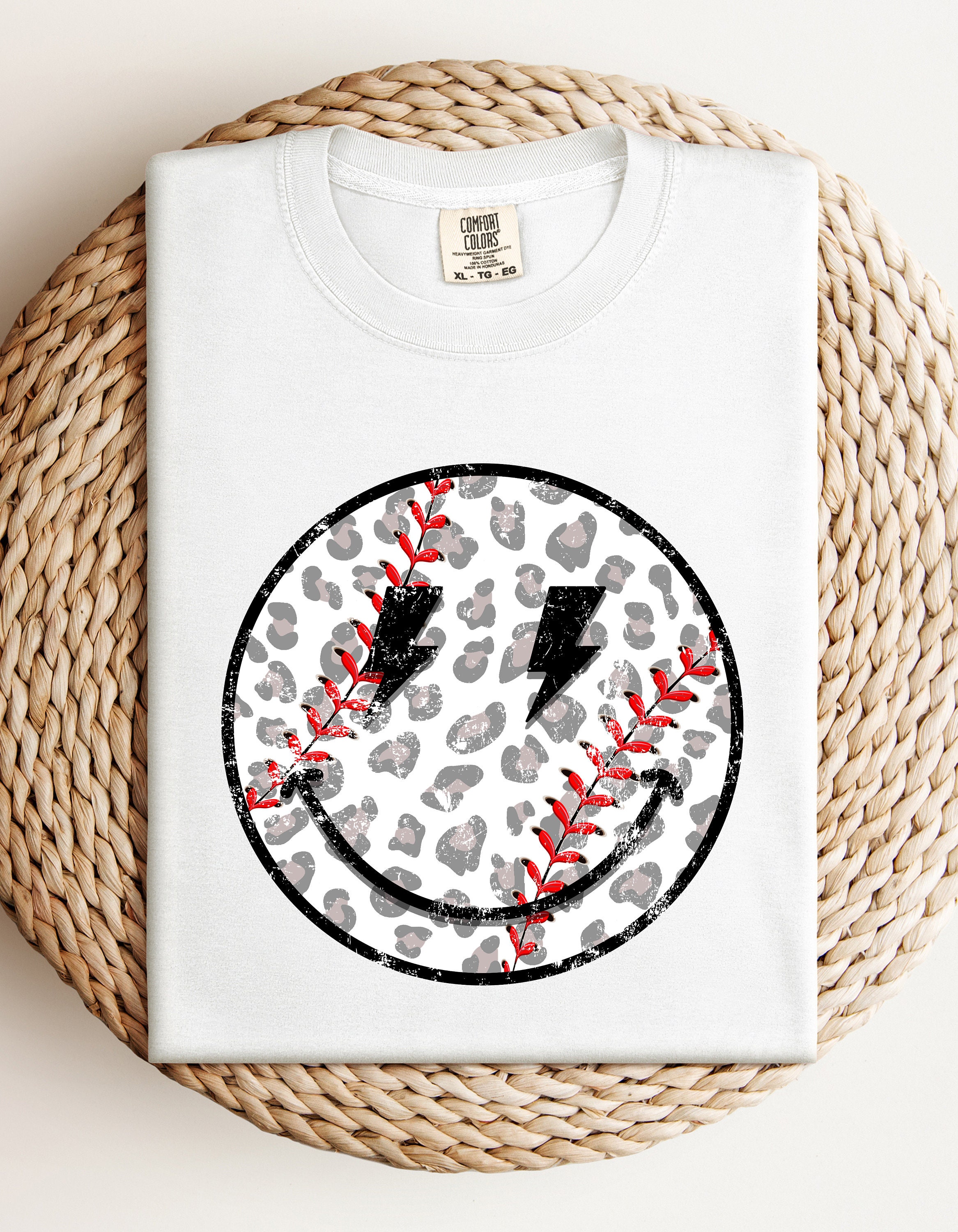 Comfort Colors® Smiley Face Baseball Shirt Gameday Baseball Shirt Happy ...