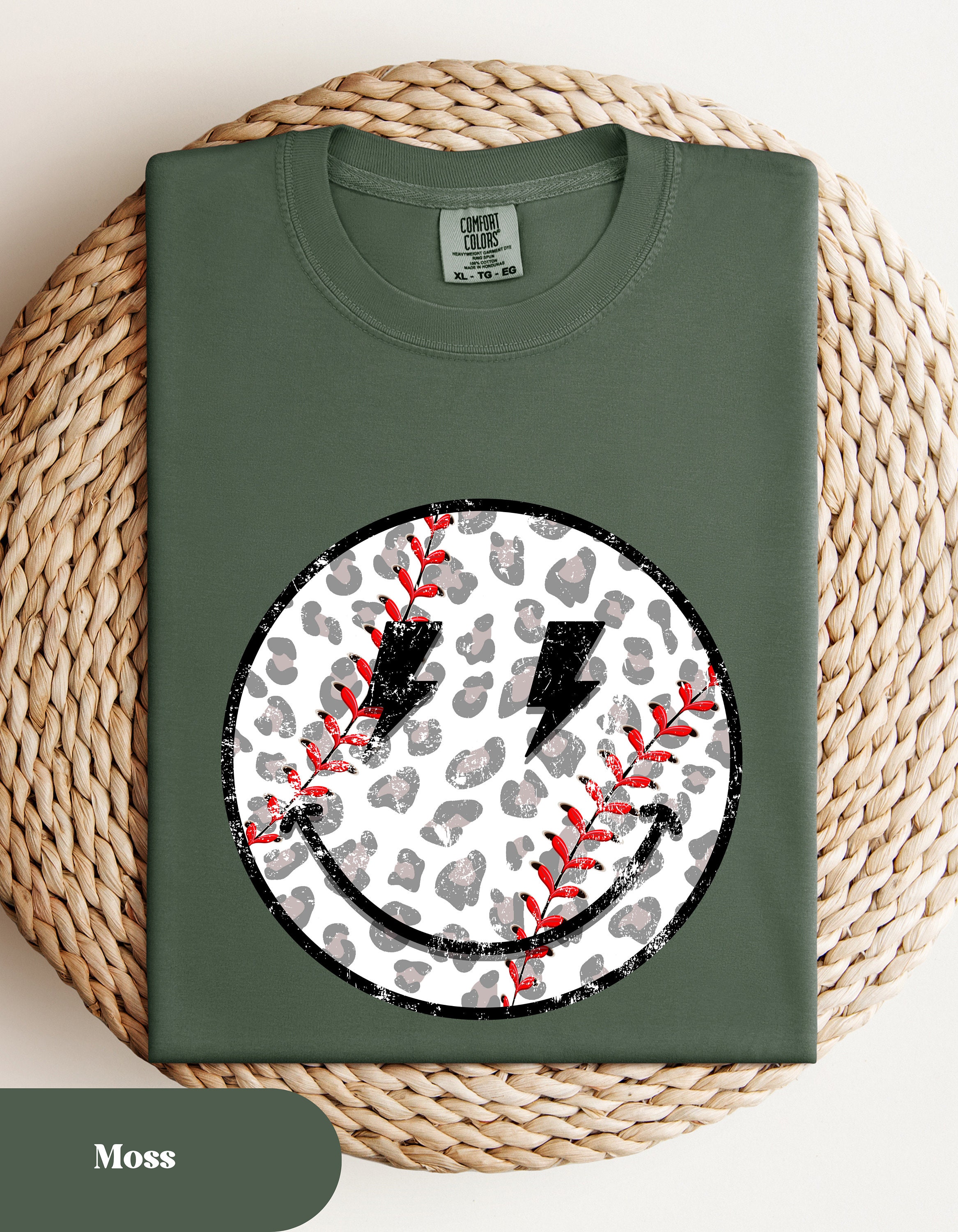 Comfort Colors® Smiley Face Baseball Shirt Gameday Baseball Shirt Happy ...