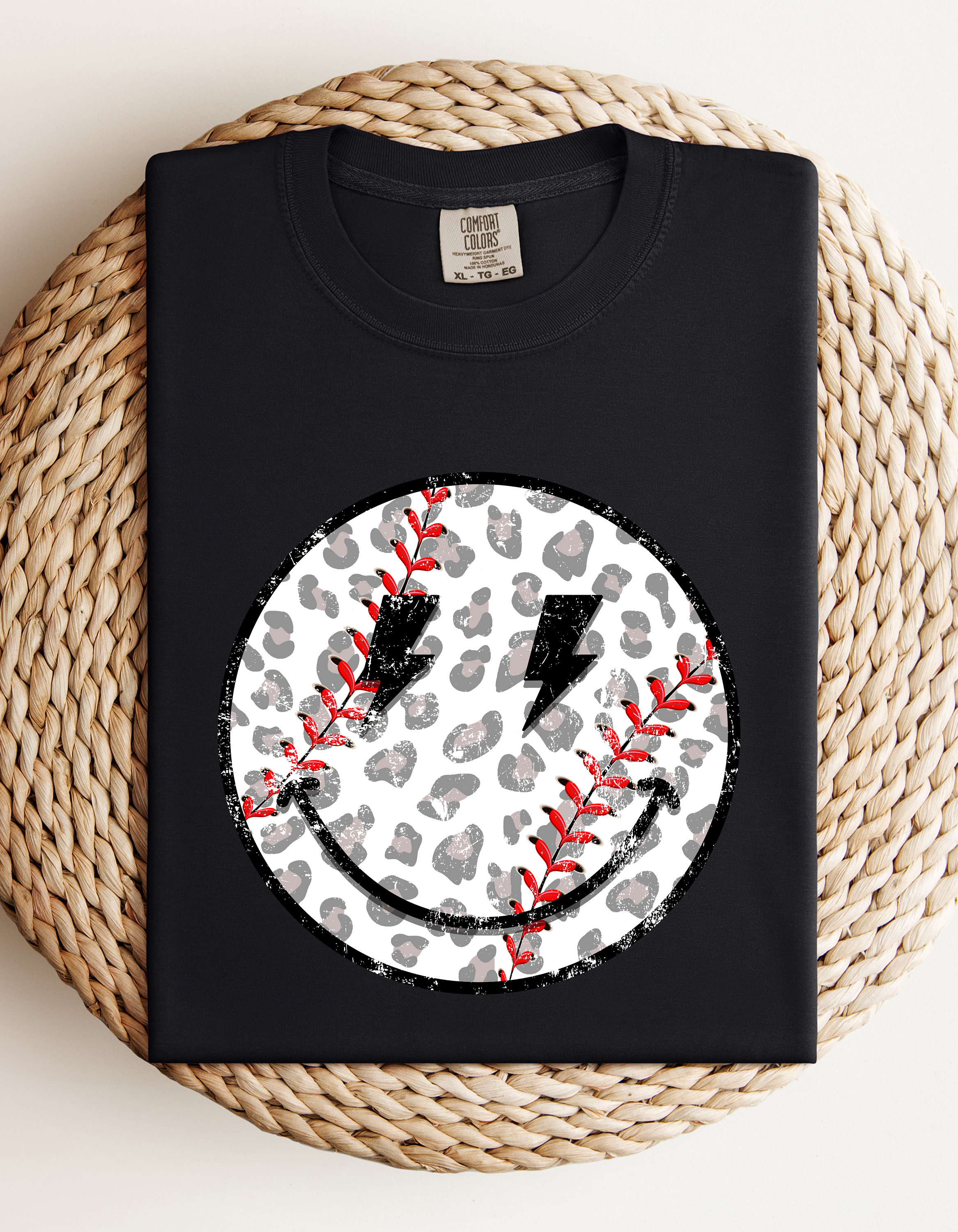 Comfort Colors® Smiley Face Baseball Shirt Gameday Baseball Shirt Happy ...