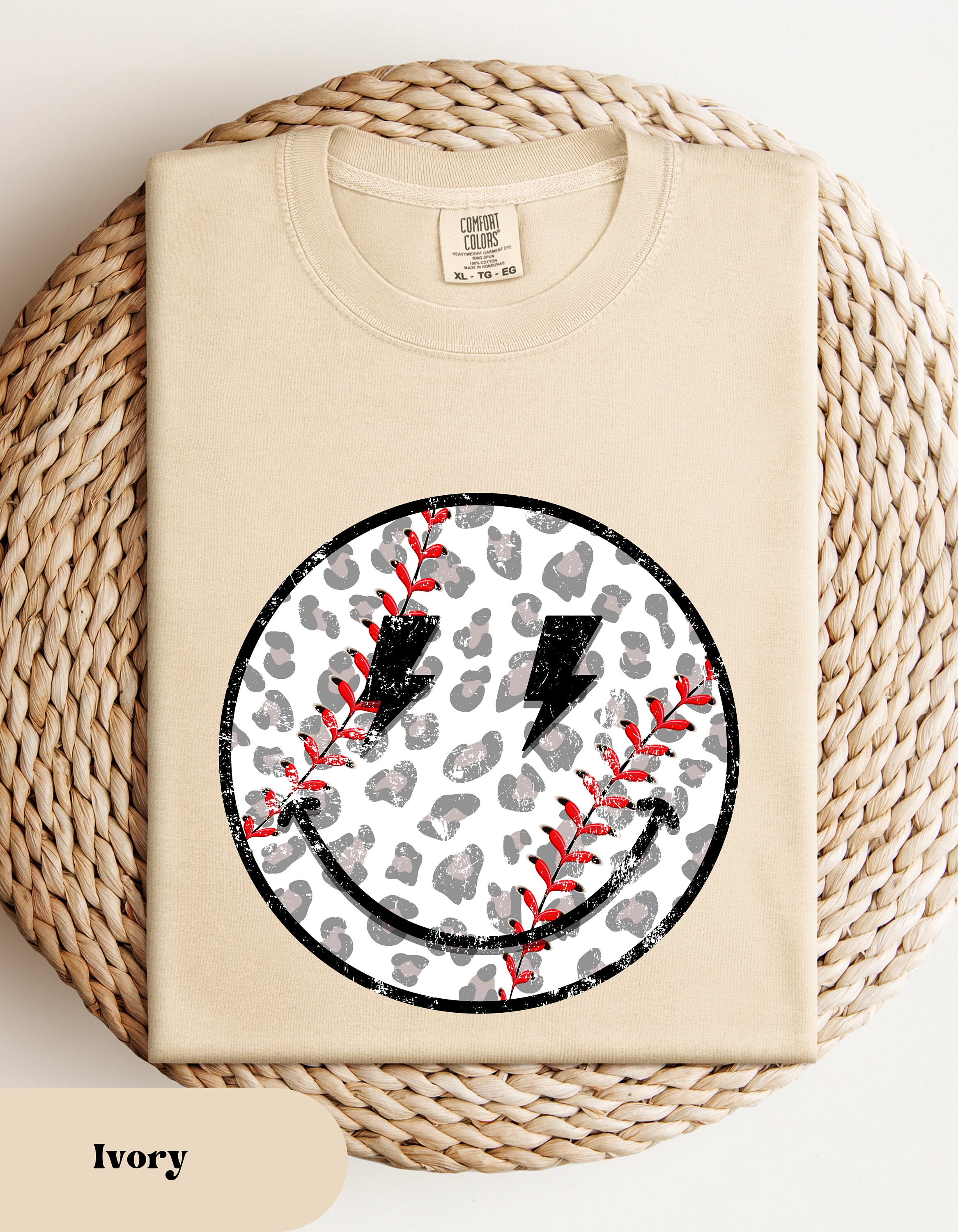 Comfort Colors® Smiley Face Baseball Shirt Gameday Baseball Shirt Happy ...