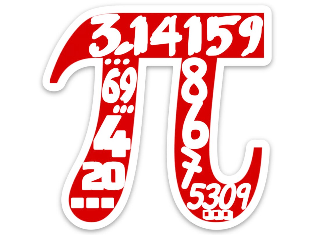 Pi Sticker, Red - Etsy