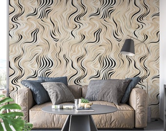 Geometric Wallpaper Line Art Peel Stick Removable Wall Mural - Etsy