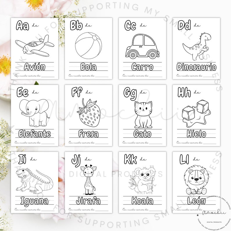EDITABLE Libro Del Abecedario Para Colorear En Español, Actividad ...