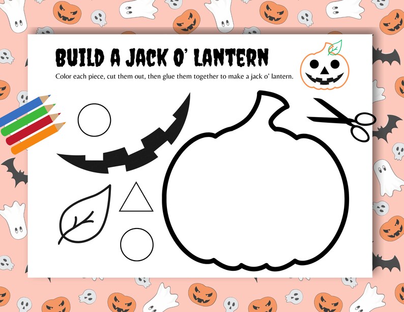 Build a Jack O' Lantern Printable Activity | Halloween Activity for ...