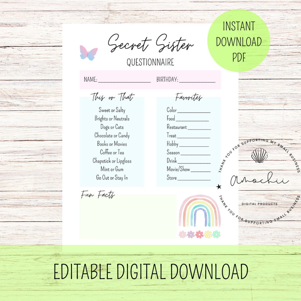 Secret Sister Questionnaire, Girls Camp Secret Sister, LDS Girls Camp ...