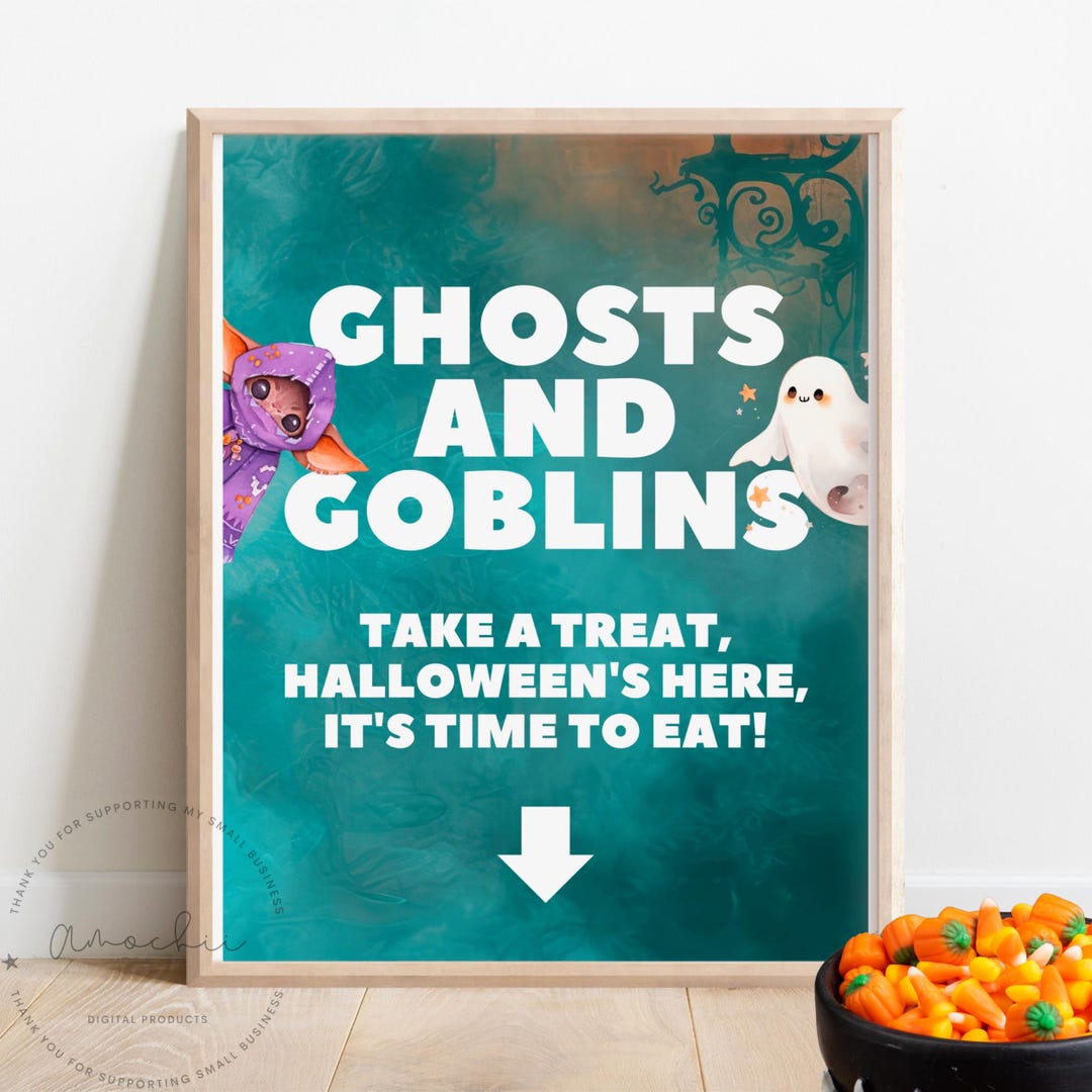 Halloween Night Trick or Treat Sign Set up Candy Bowl Please Take One ...