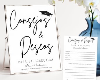 Latina Graduation Decor in Spanish, Consejos Y Deseos Para La Graduada ...