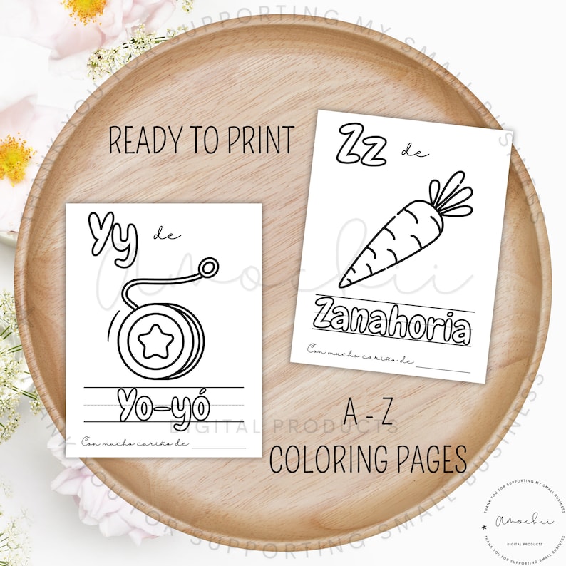 Libro Del Abecedario Para Colorear En Español, Actividad Familiar Para ...