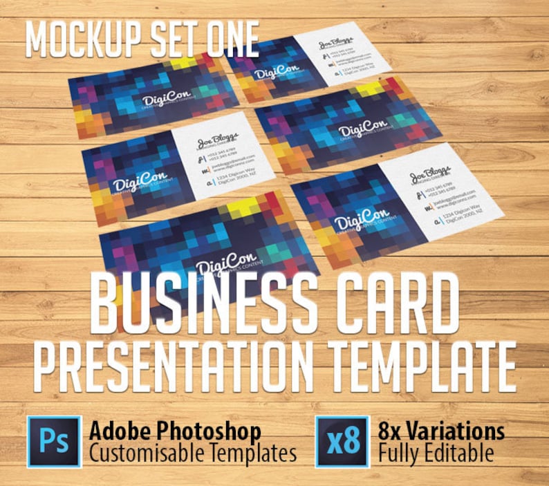 Business Card Presentation Mockup Set One - Etsy